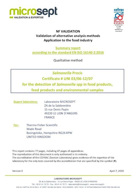 PDF NF VALIDATION Of Alternative Analysis Methods Application The Standard EN ISO 6579