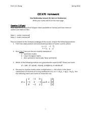 CEE HW Spring Pdf Prof X S Zhang Spring CEE Homework Due Wednesday