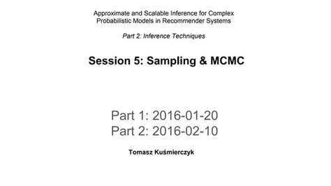 Sampling And Markov Chain Monte Carlo Techniques Pdf