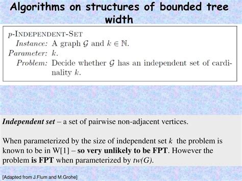 Parameterized Complexity Bounded Tree Width Approaches Ppt Download
