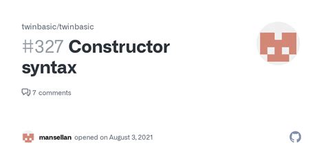 Constructor Syntax · Issue 327 · Twinbasictwinbasic · Github