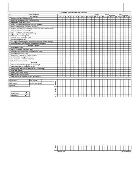 Crane Pre Inspection Checklist Download Free Pdf Truck Crane