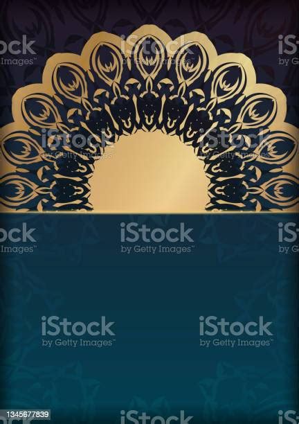 인쇄할 준비가 된 추상적인 금 장식이 있는 그라데이션 블루 그라데이션 전단지 템플릿 어두운 색에 대한 스톡 벡터 아트 및 기타 이미지 어두운 색 추상적인 배경 0명