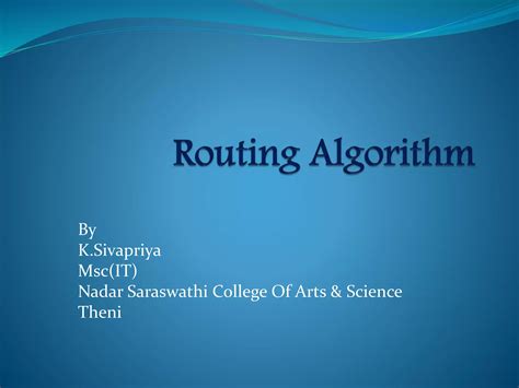 Routing Algorithm PPTX