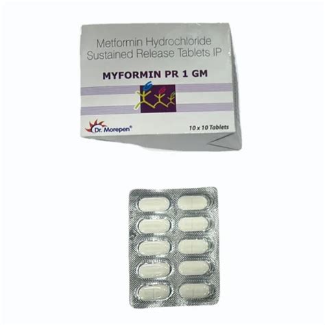 Metformin Hydrochloride Sustained Release Tablet 1gm 1000 Mg Packaging Size 1 10tablets At Rs