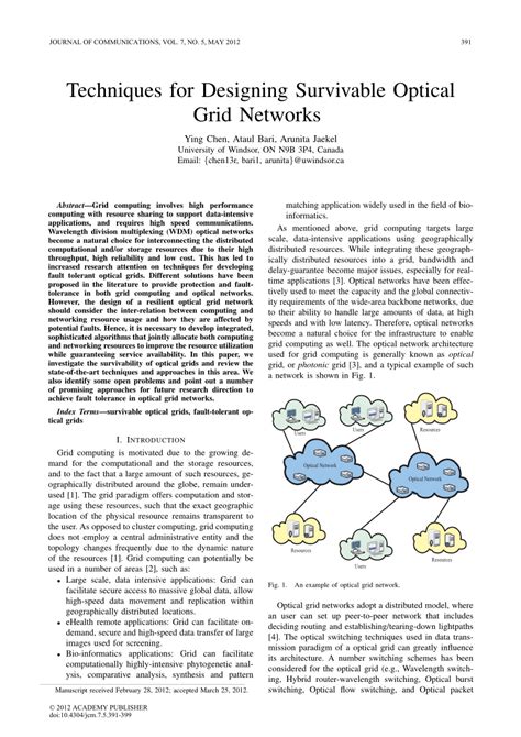 Pdf Techniques For Designing Survivable Optical Grid Networks