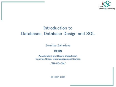 Introduction To Database Design And Relations Ppt