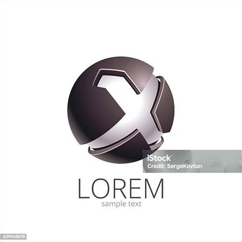 추상 벡터 디자인 요소 금속 X 구 로고 템플릿 알파벳 X에 대한 스톡 벡터 아트 및 기타 이미지 알파벳 X 0명 3차원 형태 Istock