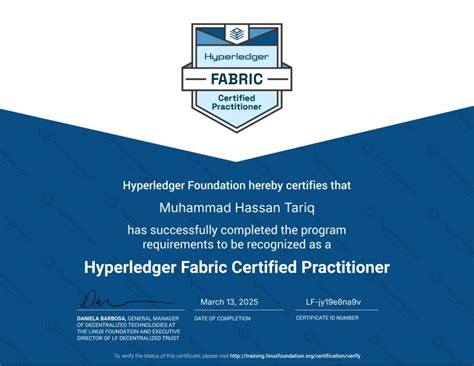 hyperledger blockchain hyperledgerfabric certification hfcp