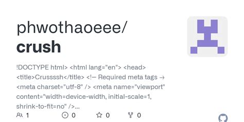 Github Phwothaoeeecrush Doctype Html Crussssh