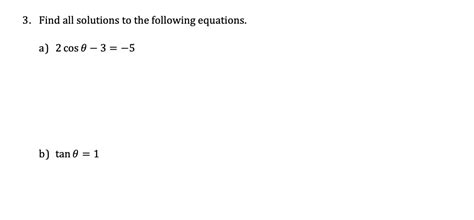 Solved Find All Solutions To The Following
