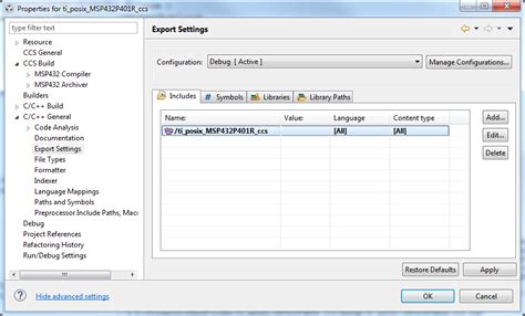 CCS How To Specify Libraries In Project Dependencies Code Composer