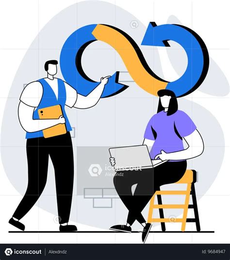 Developer Team Working Working On Devops Illustration Free Download Miscellaneous