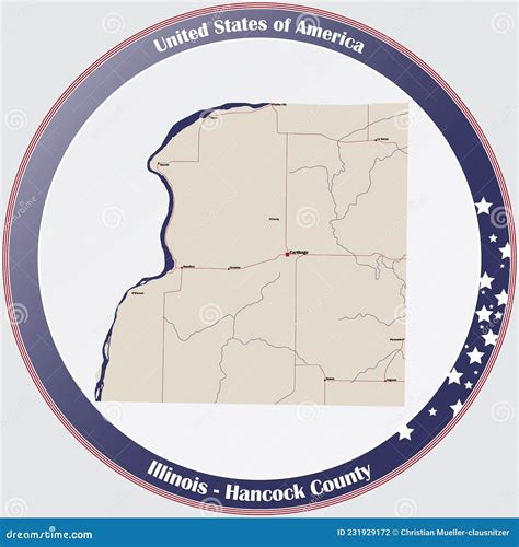 Map Of Hancock County In Illinois Stock Vector Illustration Of Sign