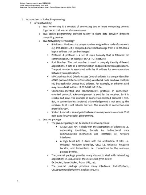 Unit 7 Pdf Network Socket Computer Network