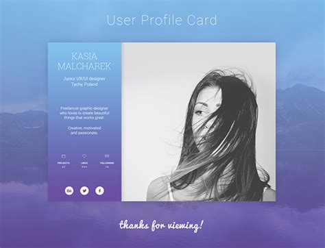 User Profile Card UI Design On Behance
