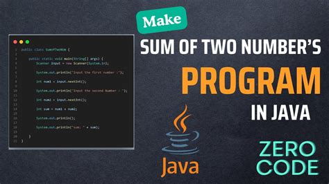 Sum Of Two Numbers Java For Beginner Java Programming Tutorial