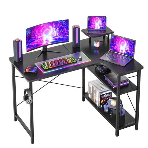 Cubicubi L Shaped Desk Small Computer Desk With Storage Shelves Home Office Corner Desk 43