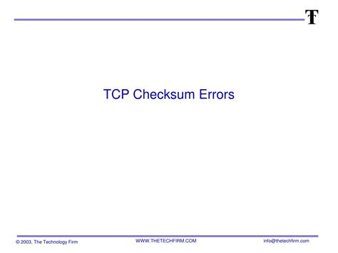 Ppt Tcp Checksum Errors Powerpoint Presentation Free Download Id 833480