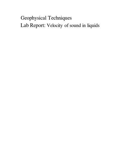 Determining The Velocity Of Sound In Distilled Water And Ethanol Using An Ultrasonic