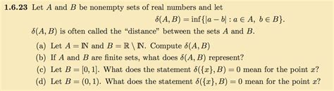 Solved Let A And B Be Nonempty Sets Of Real Numbers And Let Chegg Com