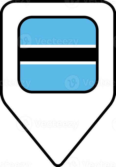 Botswana Flag Map Pin Navigation Icon Square Design 24076351 Png
