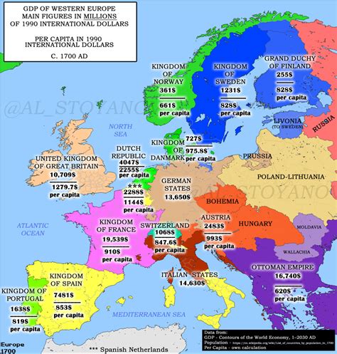 Total Gdp And Percapita Gdp Of European Entities Maps On The Web
