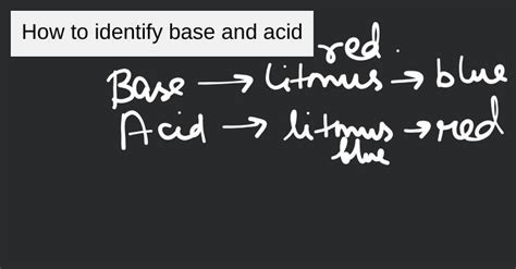 how to identify base and acid filo