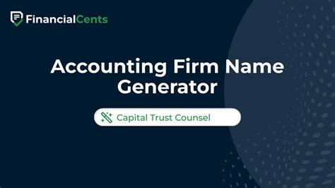 Free Accounting Firm Name Generator Financial Cents