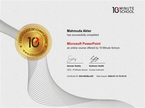 Mahmuda Akter Mariya On Linkedin Microsoft Powerpoint Course Certificate