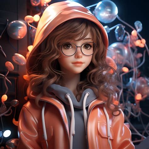 Premium Ai Image Beautiful Girl With Glasses