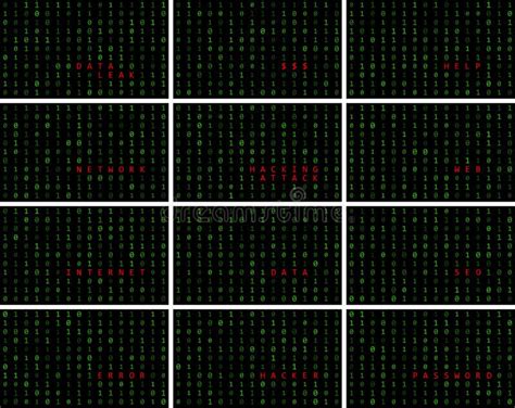 Binary File Coding System Vector Thin Line Icon Stock Vector