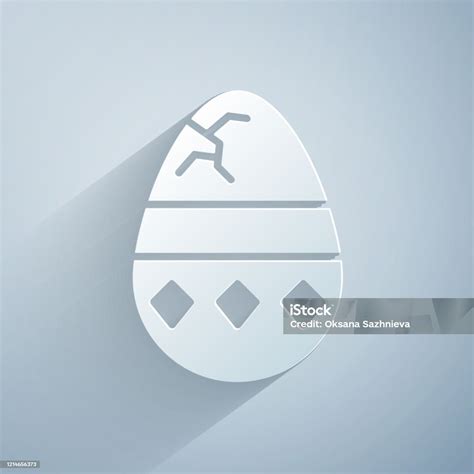 회색 배경에 고립 된 종이 절단 금이 계란 아이콘 행복한 부활절 종이 아트 스타일입니다 벡터 일러스트레이션 개념에 대한 스톡 벡터 아트 및 기타 이미지 Istock