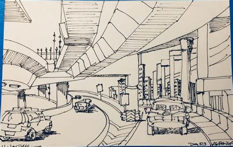 Jody Regan Paints Day 514 Overpass Ink And Pencils