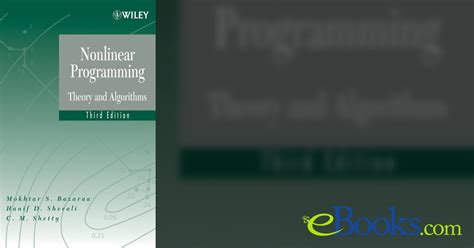 Nonlinear Programming 3rd Ed By Mokhtar S Bazaraa Ebook