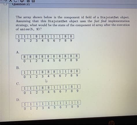 Solved Question 31 The Array Shown Below Is The Component Id