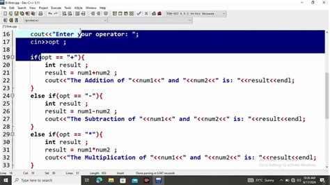 Calculator Program In C Operator And If Condition Practice Program Calculator Program In