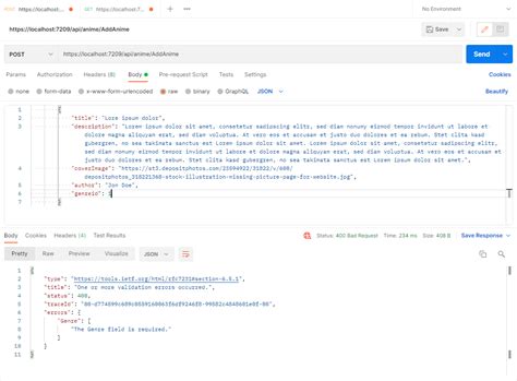 Core Getting Error When Adding New Object With Post In