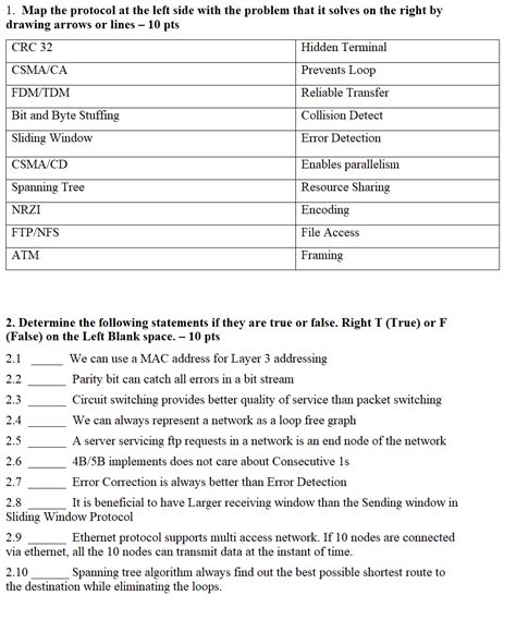 Solved Map The Protocol At The Left Side With The Problem Chegg