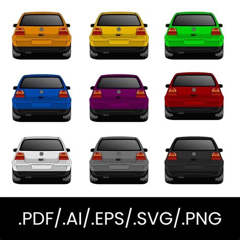 Volkswagen Golf Mk4 Vector Art Svg Ai Eps Png Pdf 4k Etsy