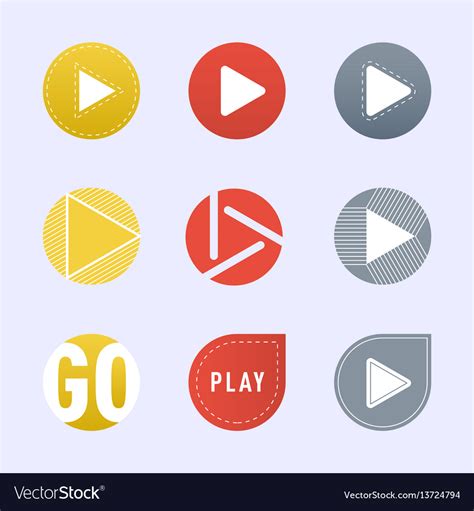 ui interface button play media internet isolated vector image