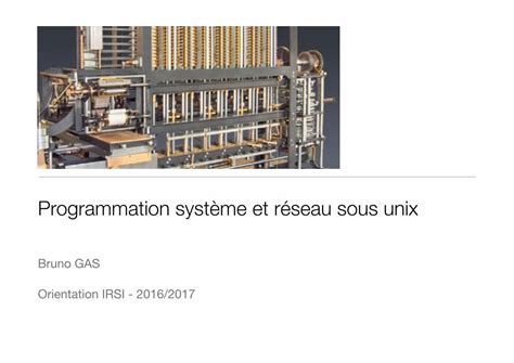 Pdf Programmation Système Et Réseau Sous Unix · Programmation Système