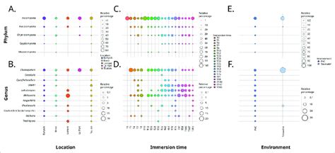 Bubble Plot Representing The Proportions Of Phyla Or Genus According To
