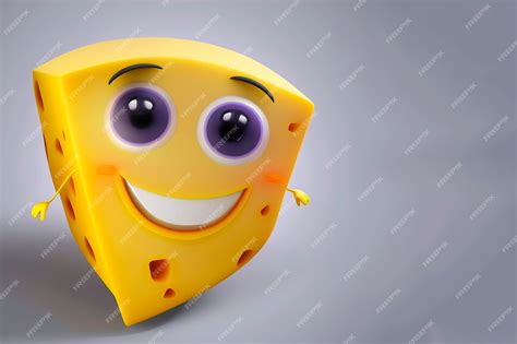 Premium Ai Image Smiling Wedge Cheese Character Funny Happy Cute Smiling Cheese Ai