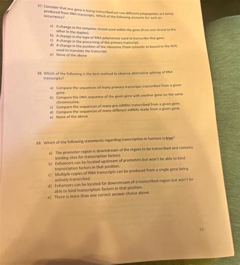 Solved 37 Consider That One Gene Is Being Transcribed Vet