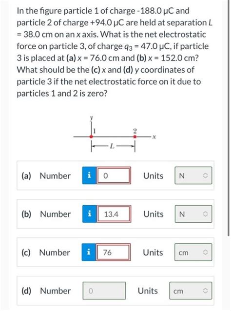 Solved In the figure particle 1 of charge 188 0μC and Chegg com