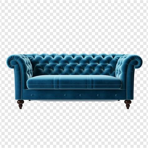 Роскошный синий комфортный диван Png изолирован на прозрачном фоне Ai сгенерированный Psd