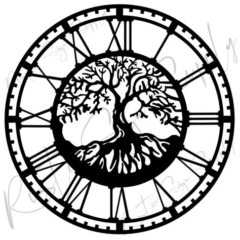 Tree Of Life Clock SVG Cut File Silhouette Cricut Etsy