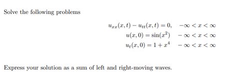 Solved Solve The Following Problems Chegg