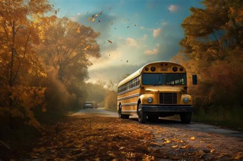 Premium Ai Image School Bus Loading And Unloading